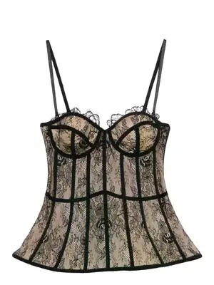 Giuseppe Di Morabito Lace Corset Top - Neutrals