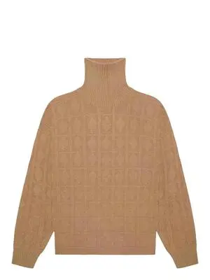 Place Of Ëlms Diamond-pattern Knit Sweater - Brown