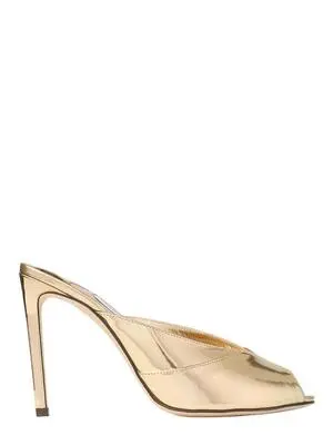 JIMMY CHOO Brigitte 100 Peep-toe Mules - Gold