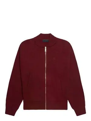 Place Of Ëlms Embroidered Zip Cardigan - Red