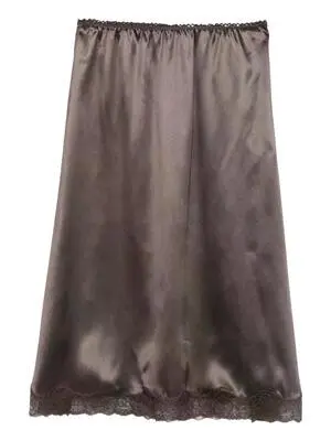Magda Butrym Lace-trim A-line Midi Skirt - Brown