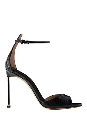 TOM FORD Snake-effect Leather Sandals - Black