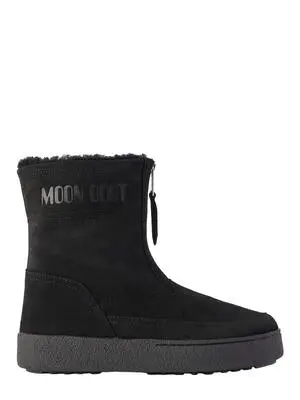 Moon Boot Lara Suede And Shearling Ankle Boots - Black