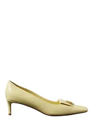 Khaite Celia Pocket Buckled Leather Pumps - Yellow