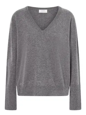 LA LIGNE Cashmere V-neck Sweater - Gray