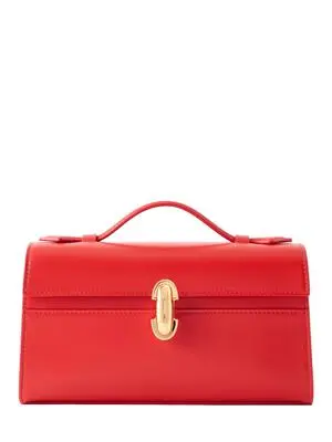 Savette Symmetry Pochette Leather Tote - Red
