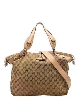 Gucci 2000-2015 Large Gg Canvas Icon Bit Satchel - Brown