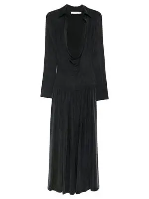 AYA MUSE Mer Pleated Midi Dress - Grey