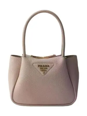 Prada Mini Leather Tote - Neutrals