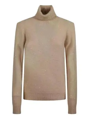 Fabiana Filippi Embellished Roll-neck Top - Neutrals