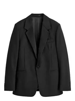 Cos Satin-collar Wool Blazer - Black