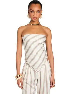 SEROYA Hark Satin Top - Sand Eggshell
