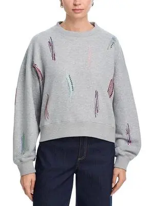 Cinq À Sept Pailette Whirl Sweatshirt - Heather Grey