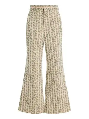 Rosie Assoulin Paneled And Piped Flared Cotton Pants - Ivory