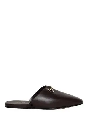 Gucci Horsebit Leather Mules - Black