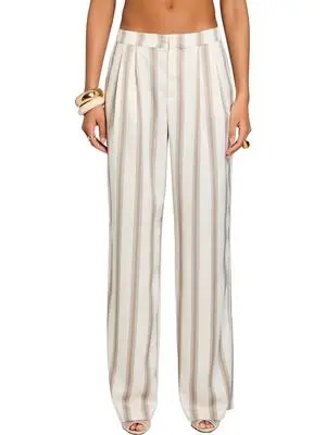 SEROYA Marlowe Satin Pant - Sand Eggshell