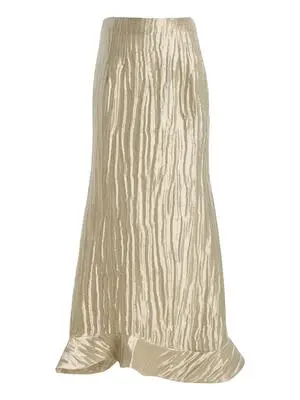 Rosie Assoulin Silk-blend Maxi Skirt - Silver