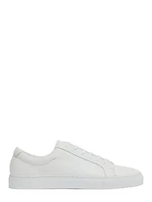 REISS Tumbled Leather Trainers - White