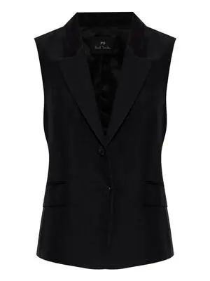 Paul Smith Vest With Closed Lapels - Black