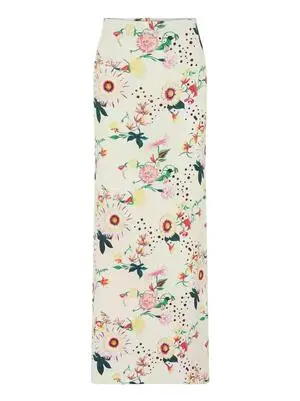 Rabanne Floral Print Maxi Skirt - Neutrals