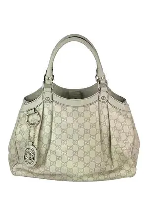 Gucci Medium Sukey Sima Leather Tote - White