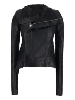 Rick Owens Leather Zip-up Jacket - Black