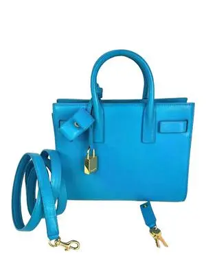 Saint Laurent Sac De Jour Leather Tote Bag - Blue