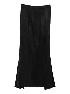 Issey Miyake Ole! Flared Pleated Midi Skirt - Black