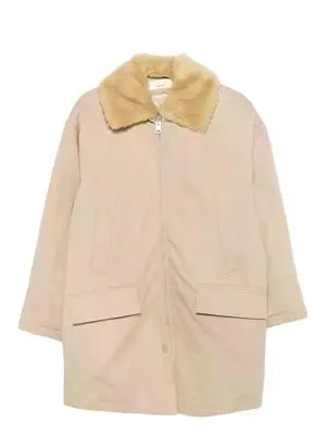 6397 Security Pocket Parka Coat With Fur Collar - Neutrals