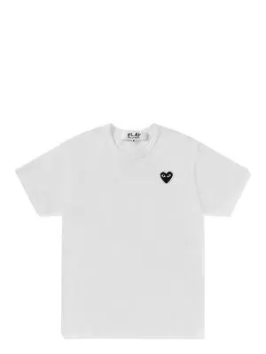 Play Comme Des Garcon Play Rhinestone Heart T-shirt - White