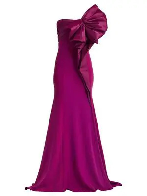 Tadashi Shoji Bow One-shoulder Maxi Dress - Pink