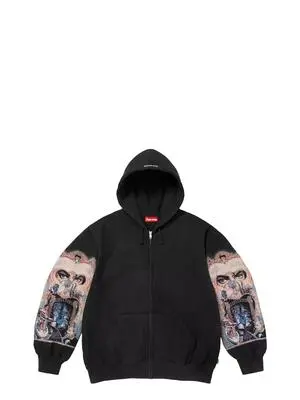 Supreme X Michael Jackson Graphic-print Zip-up Hoodie - Black