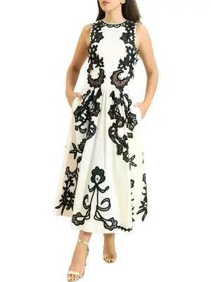 Ulla Johnson Embroidered Midi Dress - White