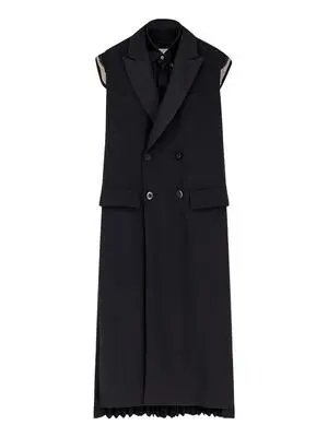 Sacai Wool Blend Blazer Dress - Black