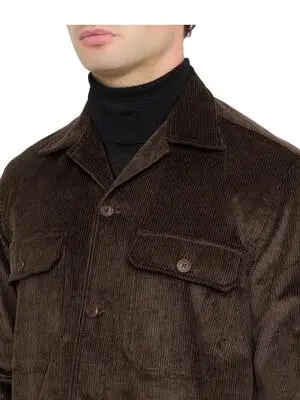 SALVATORE PICCOLO Apos;s Cotton Corduroy Dual-pocket Overshirt - Brw