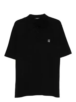 Balmain Logo Polo Shirt - Black