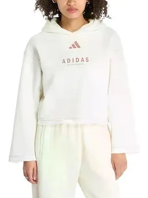 Adidas Logo-print Hoodie - White