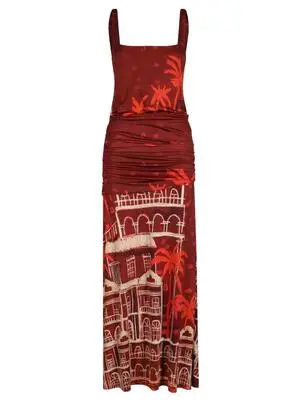Johanna Ortiz Plant Of Joy Midi Dress - Red