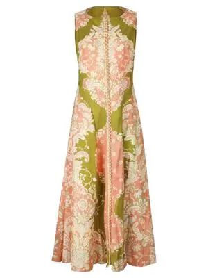 KATE FORD Paneled Girasole A-line Dress - Green