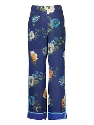 Borgo De Nor Jamie Floral Stripe Trousers - Blue