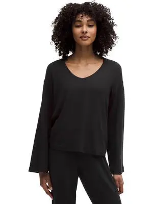 Lululemon Becalm V-neck Bell Sleeve Shirt - Black