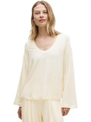Lululemon Becalm V-neck Bell Sleeve Shirt - Coconut Ivory