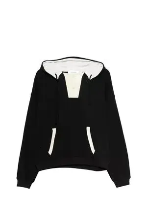 AYA MUSE Button-fastening Hoodie - Black