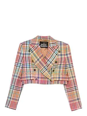 VIVIENNE WESTWOOD Check Double-breasted Jacket - Neutrals