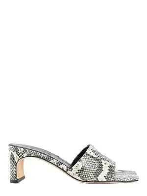 AeydĒ Jeanie Snake-print Mules - Grey