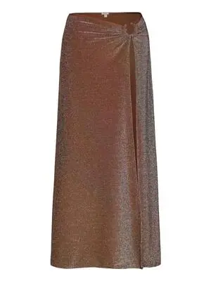 Johanna Ortiz Glitter-effect Maxi Skirt - Brown