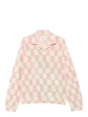 BONSAI Chequered Long-sleeve Sweater - Pink
