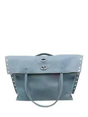 ZANELLATO Medium Saeta Stud Leather Tote - Blue