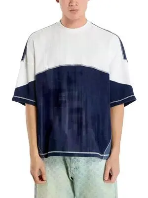 Adidas La Cienega Ss Panelled T-shirt - Blue
