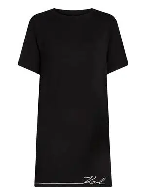 Karl Lagerfeld Signature Logo Nightdress - Black